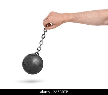 Hand holding a swinging pendulum Stock Photo - Alamy