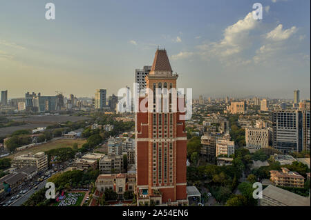 aerial view of lower parel with high street phoenix mall and race ...