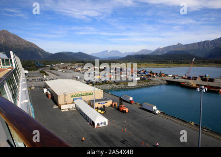 Seward port view from cruise ship deck, Seward, Alaska, USA Stock Photo ...
