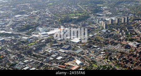 aerial view of the Rochdale skyline, with Manchester city centre in the ...