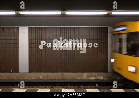 Berlin. Germany. Pankstrasse, on the U8 line uses the Octopuss font ...