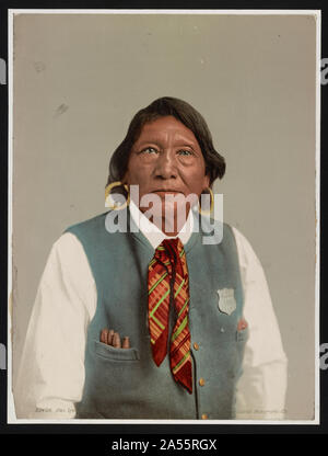 Photograph of native american Chief Ignacio and his horse, by Frank S ...
