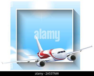 Border template with airplane in the sky illustration Stock Vector ...