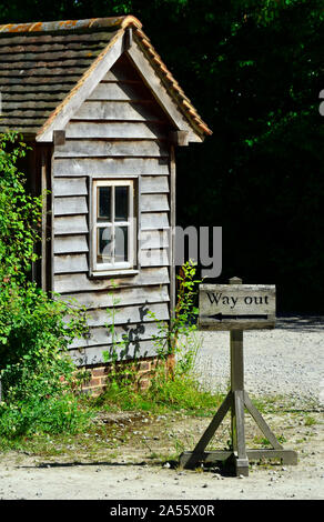 Sissinghurst, Kent, England. Way Out sign Stock Photo - Alamy