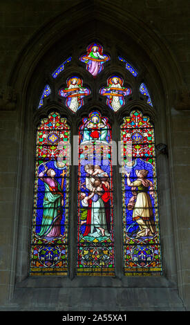 Stained glass window of Faith, Hope and Charity in Luss Parish Church ...