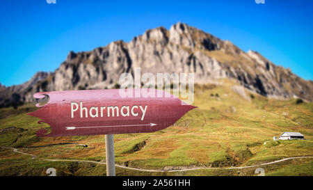 Street Sign the Direction Way to Pharmacy Stock Photo - Alamy