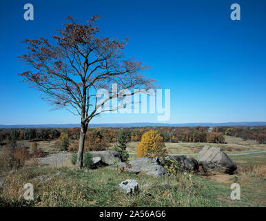 View from Little Round Top, Civil War Battlefield, Gettysburg, PA Stock ...