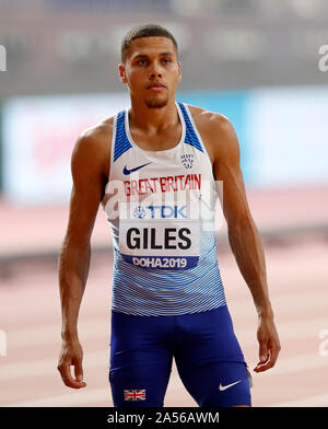 Great Britain's Elliot Giles after competing in the Men's 1500m heat 2 ...