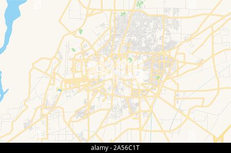 City Map Multan Pakistan Asia vector illustration black white Stock ...