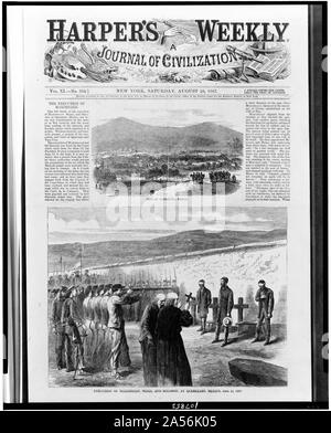 View of Queretaro, Mexico-Execution of Maximilian, Mejia, and Miramon ...