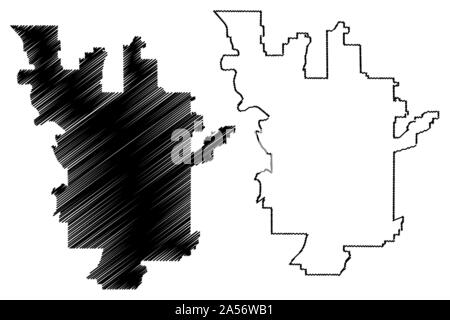 Modern City Map - Spokane Washington city of the USA with neighborhoods ...