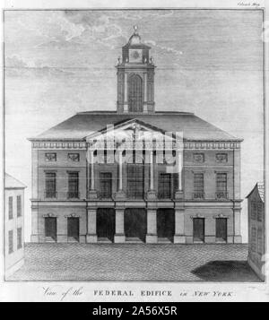 A view of the Federal Edifice in New York, reflecting the grandeur of ...