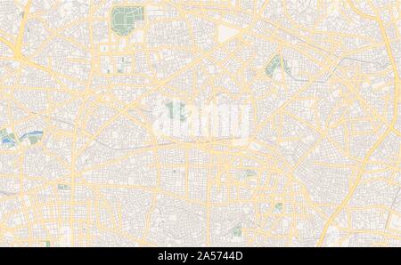 Vector map of Nerima, Japan. Urban city road map poster illustration ...