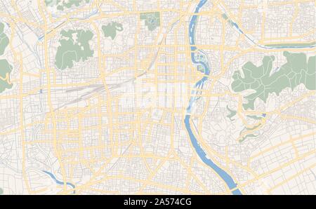 map of Okayama prefecture of Japan and location on Japanese map Stock ...