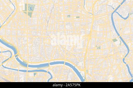 Vector map of Adachi, Japan. Urban city road map poster illustration ...