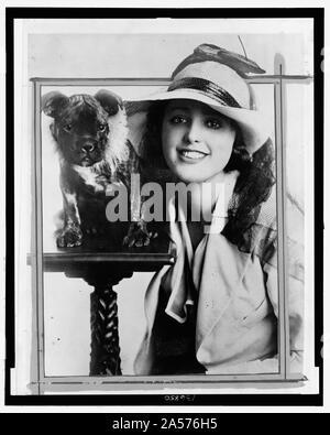 Virginia Rappe, head-and-shoulders portrait, posed with a dog Stock ...