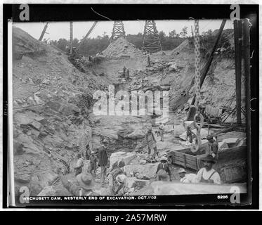 Wachusett Dam, excavation at westerly end, near Bastion, Clinton, Mass ...
