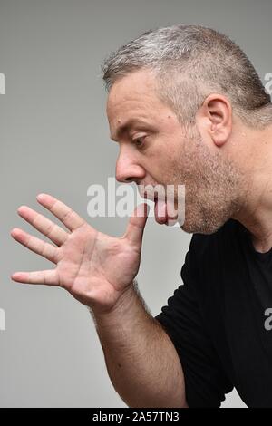 Fat Male Vomiting Stock Photo - Alamy