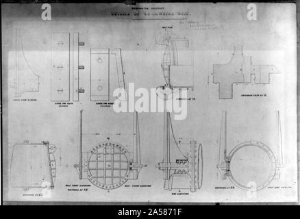 Washington Aqueduct, details of 48 inch water gate Stock Photo - Alamy
