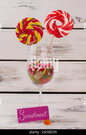 Colorful candies in goblet Stock Photo - Alamy