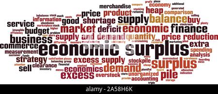 Economic surplus word cloud concept. Collage made of words about ...