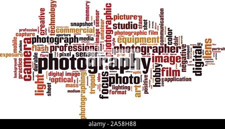 Photography word cloud concept. Collage made of words about photography ...