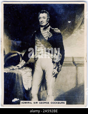 A historical portrait of Sir George Cockburn, a prominent British naval ...
