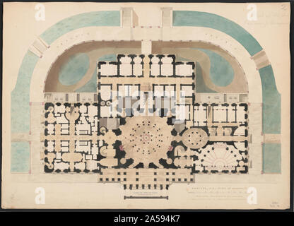 This floor plan of the United States Capitol illustrates the layout of ...