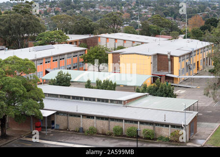 The Forest High School in Sydney north with sign outside the school ...