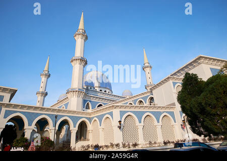 Looking up at the Kuantan city landmark blue and white Negeri Pahang ...