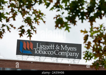 The Liggett & Myers Tobacco Company sign in downtown Durham, North ...
