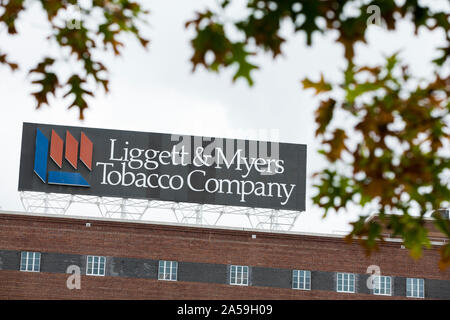 The Liggett & Myers Tobacco Company sign in downtown Durham, North ...