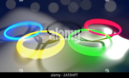 The five ring symbol of the Olympic Games illustration. Tokyo Olympic ...