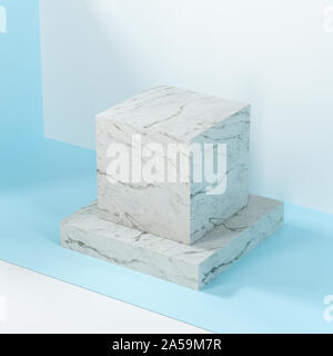 Square platform with solid color background, 3d rendering. Computer ...