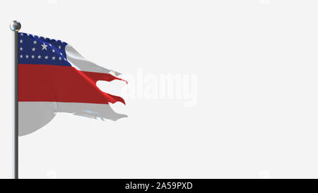 Amazonas 3D tattered waving flag illustration on Flagpole. Isolated on ...