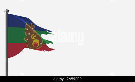 Amazonas State Venezuela 3D waving flag illustration on Flagpole ...