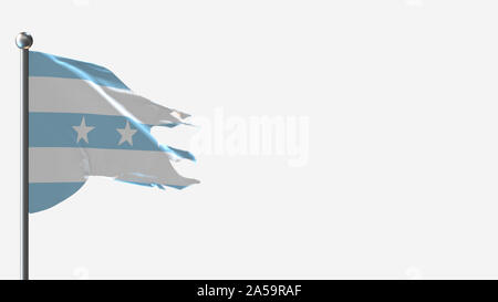 Guayas 3D tattered waving flag illustration on Flagpole. Isolated on ...
