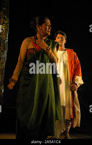 Bangladeshi famous television Actress Aupee Karim performs at the play ...