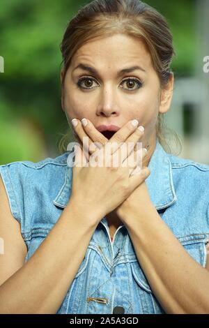 A Startled Diverse Person Stock Photo - Alamy