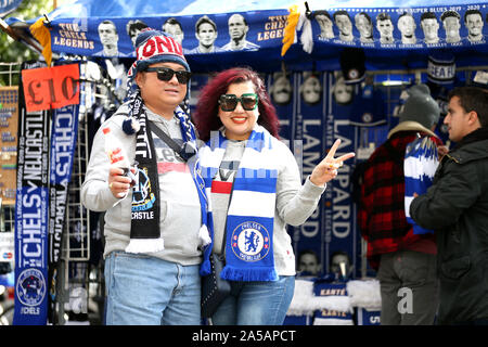 Fans outside the ground ahead of the Premier League match at the ...