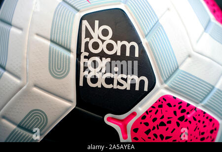 Detail of the No room for racism logo ahead of the Premier League match ...
