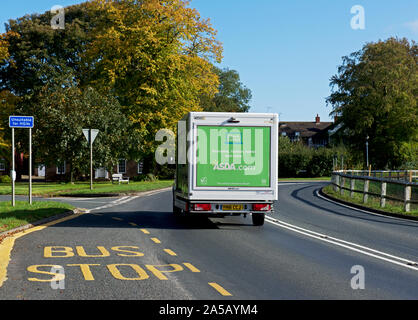 Asda supermarket green home shopping delivery van unattended open side ...