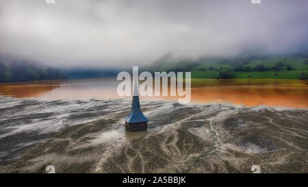 Geamana village flooded with waste water from mining, Romania, taken in ...