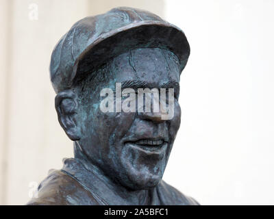 Bronze statue of Sir Norman Wisdom in Douglas, Isle of Man Stock Photo ...