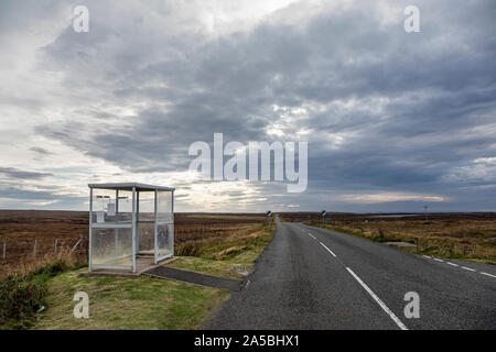Bus stop, South Dell, Isle of Lewis, Outer Hebrides Stock Photo - Alamy