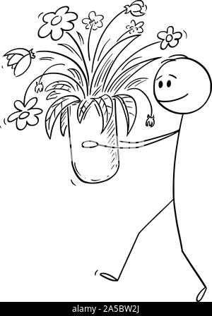 lover man with flowers bouquet Stock Vector Image & Art - Alamy