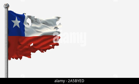 Isolated flag of Chile waving on white background Stock Photo - Alamy