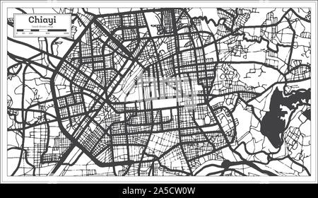 Chiayi Taiwan City Map in Retro Style in Golden Color. Outline Map ...