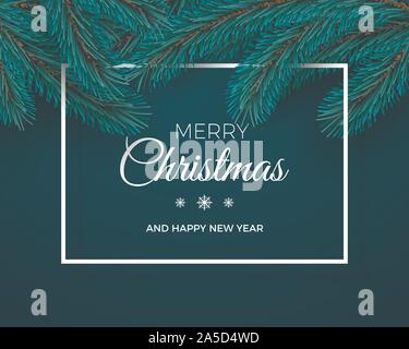 Christmas banner with fir tree decoration balls. Christmas decoration ...