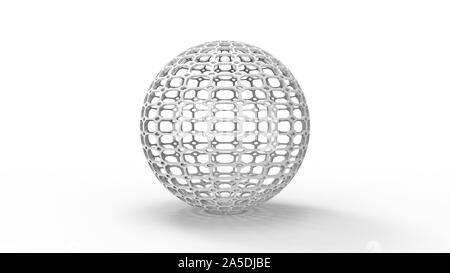 3d rendering of a complex shaped sphere isolated in white background ...